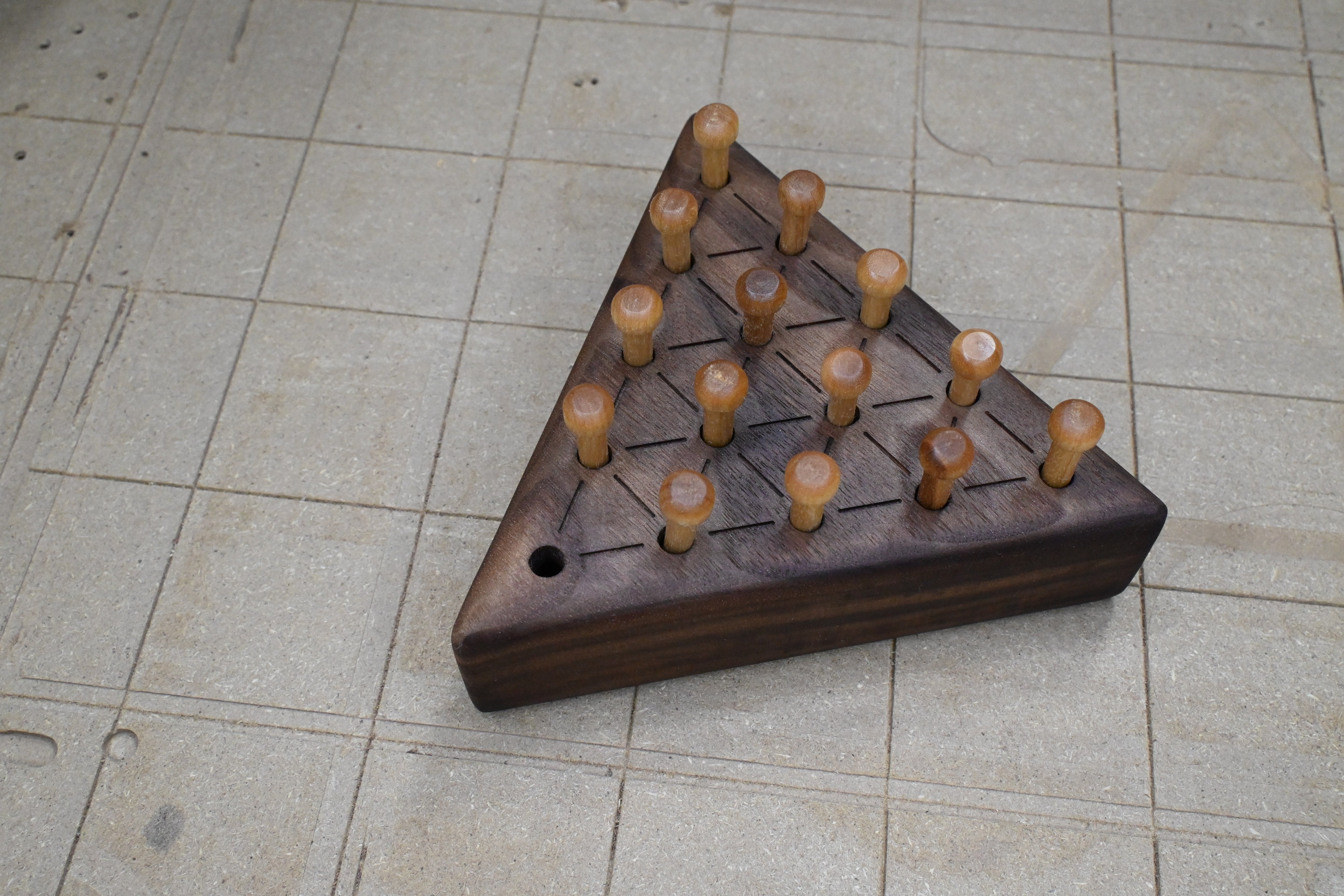 Triangle Peg Solitaire – Windy Hill Woodshop